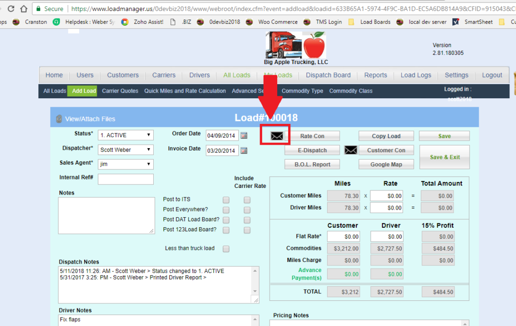 Text Message Dispatch · Load Manager