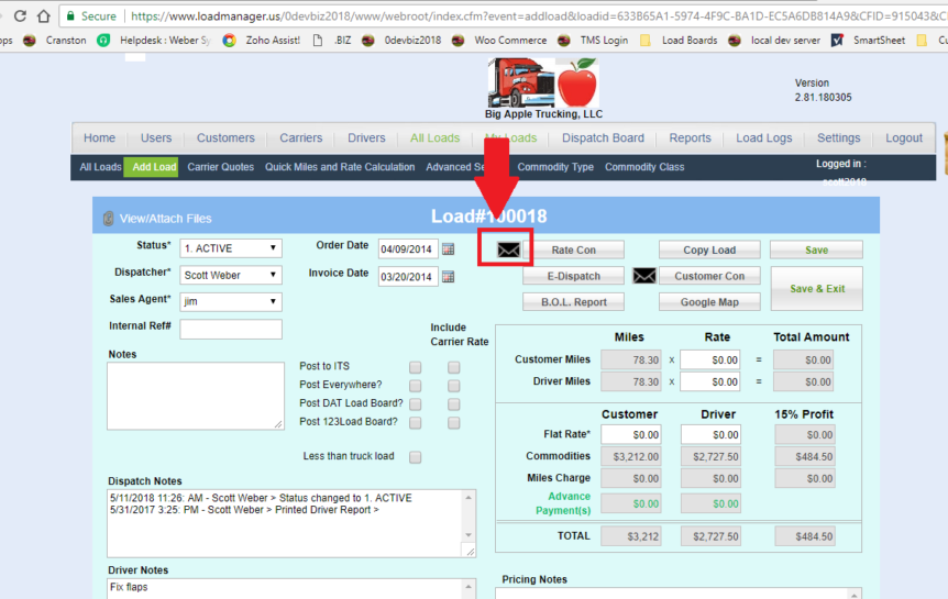 Text Message Dispatch · Load Manager